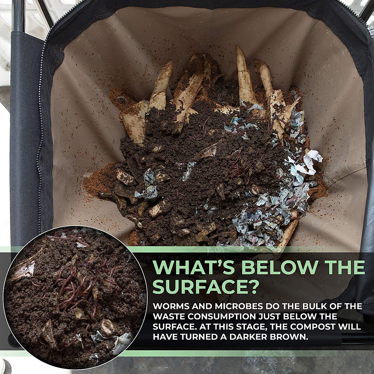 Urban Worm Bag Worm Composting Bin Version 2 - Easy Harvest with Fully Removable Zipper-Free Bottom