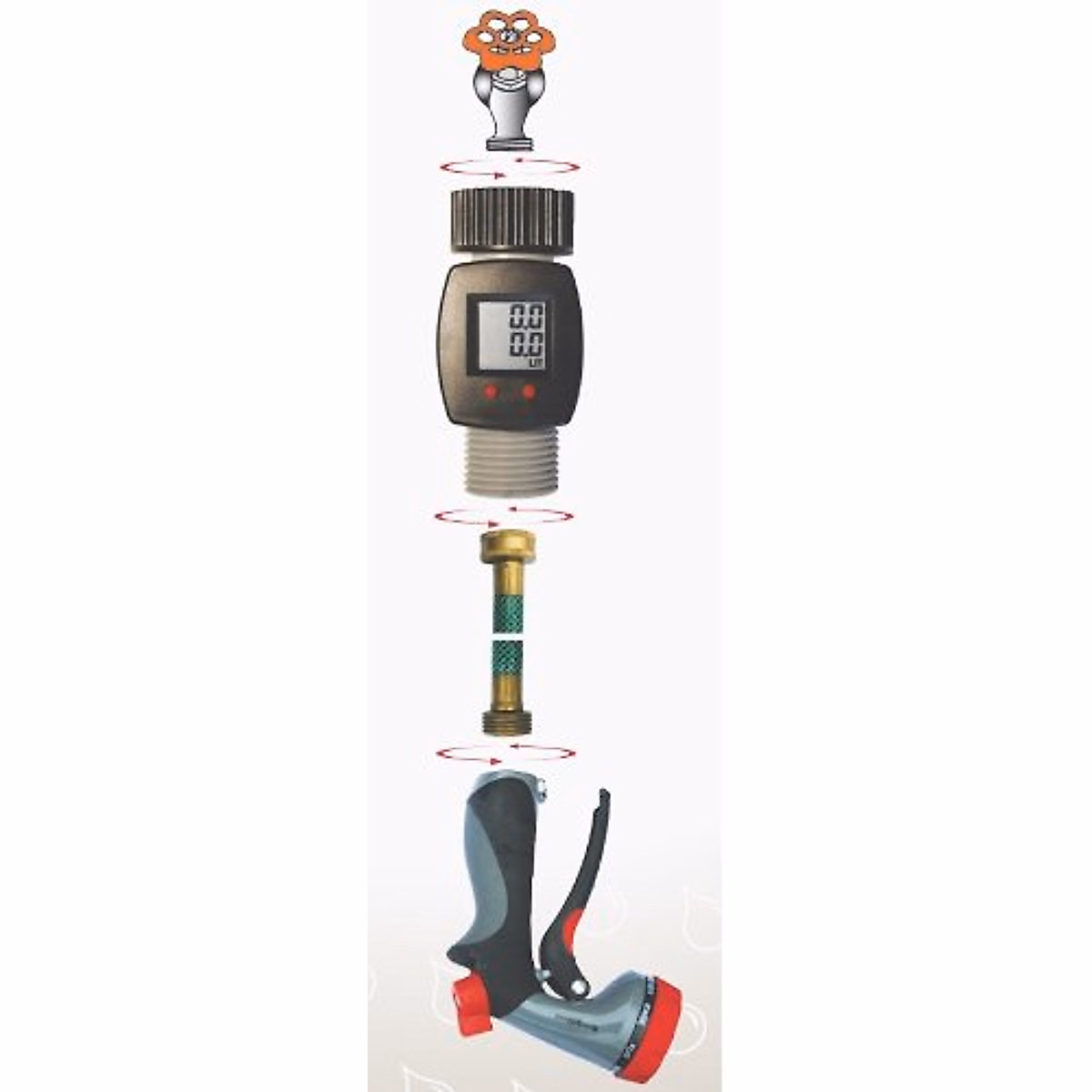 Rainwave RW-9FM LCD Digital Water Flow Meter