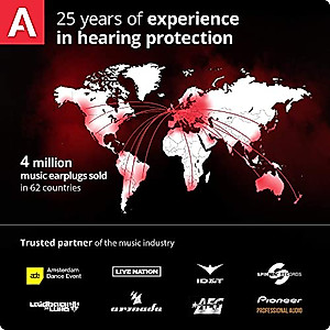 Alpine MusicSafe Pro - High Fidelity Earplugs for Musicians - 3 Interchangeable Premium Filter Sets: 16, 19 & 22 dB - Professional Musician Hearing Protection - Transparent