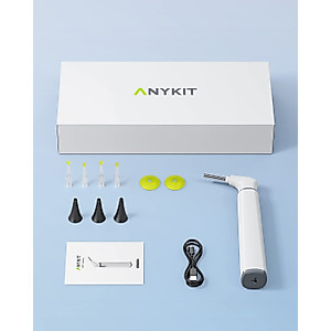 Anykit Wireless Otoscope Ear Camera with Dual View, 3.9mm 720PHD WiFi Ear Scope with Ear Wax Removal Tool for Kids and Adults & Pets, Compatible with Android and iPhone