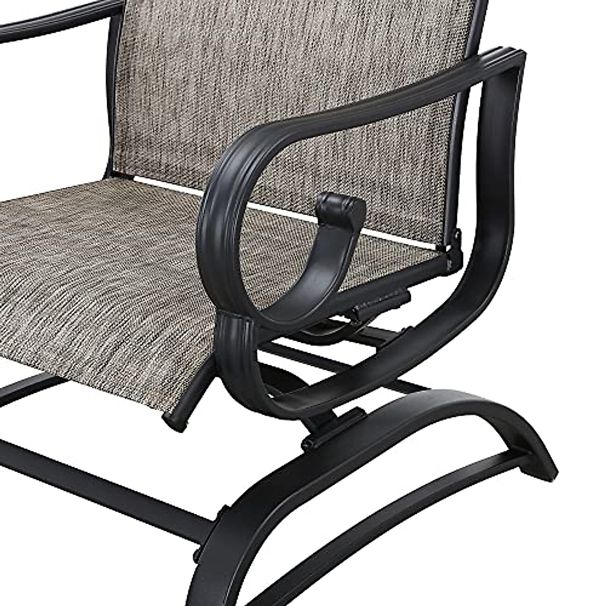 LOKATSE HOME Patio Bistro Armchairs Set of 2 Outdoor Dining Seating Chair with Fabric Metal Frame, Textilene Mesh, 2, Grey