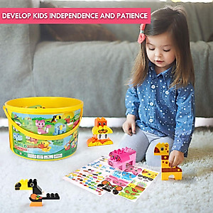 Animals Building Blocks Set, 122 Pieces Animal Building Toy Kit with Storage Box for Kids Ages 3 4 5 6 Years, Creative STEM Educational Preschool Toys for Toddlers Boys Girls Christmas Birthday Gift