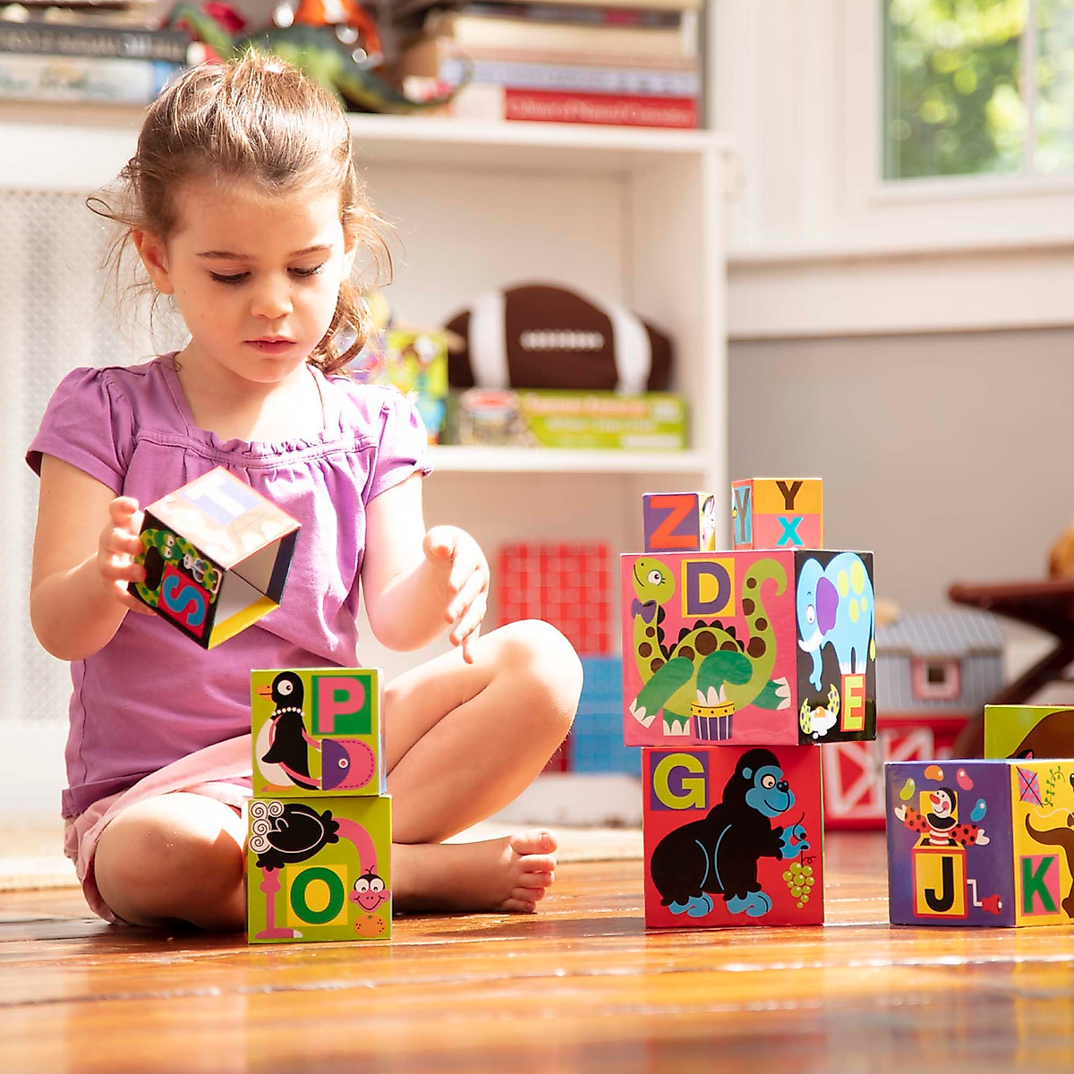 Melissa & Doug Deluxe 10-Piece Alphabet Nesting and Stacking Blocks - FSC Certified