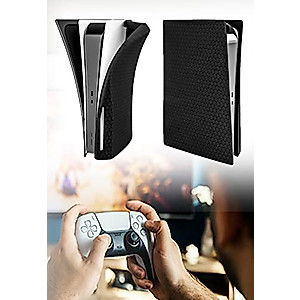 DOB SECHS Silicone PS5 Cover for PlayStation 5 Disc Edition Console, Anti-Scratch, Anti-Fall PS5 Skin Protective Cover, Waterproof, Dustproof PS5 Console Cover (Black)
