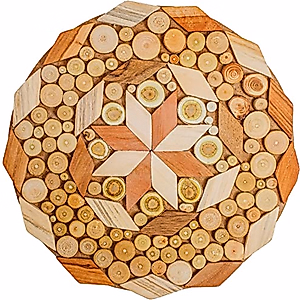 Wooden Trivet for Hot Dishes - Natural Handmade Wood Trivet Mat - Sturdy and Durable 7.8'' Kitchen Hot Pads - Wooden Trivet Frame for Hot Pots and Pans - Perfect Kitchen Gifts Idea