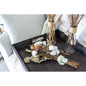 EZDC Extra Large Ottoman Tray, Coffee Table Tray, Wooden Tray Dark Brown 20 x 15.5” Modern Esthetic Decorative Serving Tray with Handles for Drinks and Food