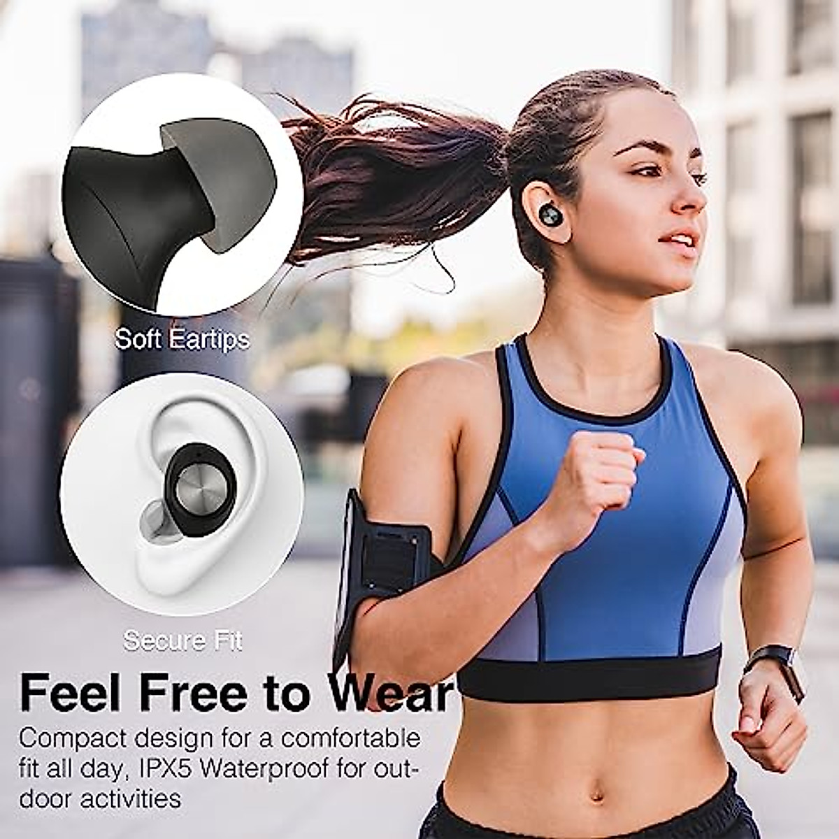 Fulgivate Wireless Earbuds Pro - Premium Sound Bluetooth 5.3 Earphones 48H Playtime, IPX5 Waterproof in-Ear Headphones for iPhone/Android/Samsung (Black)