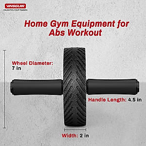 Vinsguir Ab Roller Wheel - Ab Workout Equipment for Difficult Abdominal & Core Strength Training, Home Gym Fitness Equipment, Exercise Wheel for Men Women (Black)