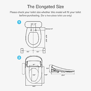 Hulife Electric Bidet Seat for Elongated Toilet with Unlimited Heated Water, Heated Seat, Warm Air Dryer, Touch Control Panel