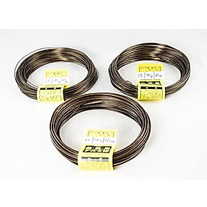 3 Mix 100 g/Roll Genuine Japanese Aluminum Dark Brown Bonsai Training Wire - 1.0 mm / 1.5 mm / 2.0 mm