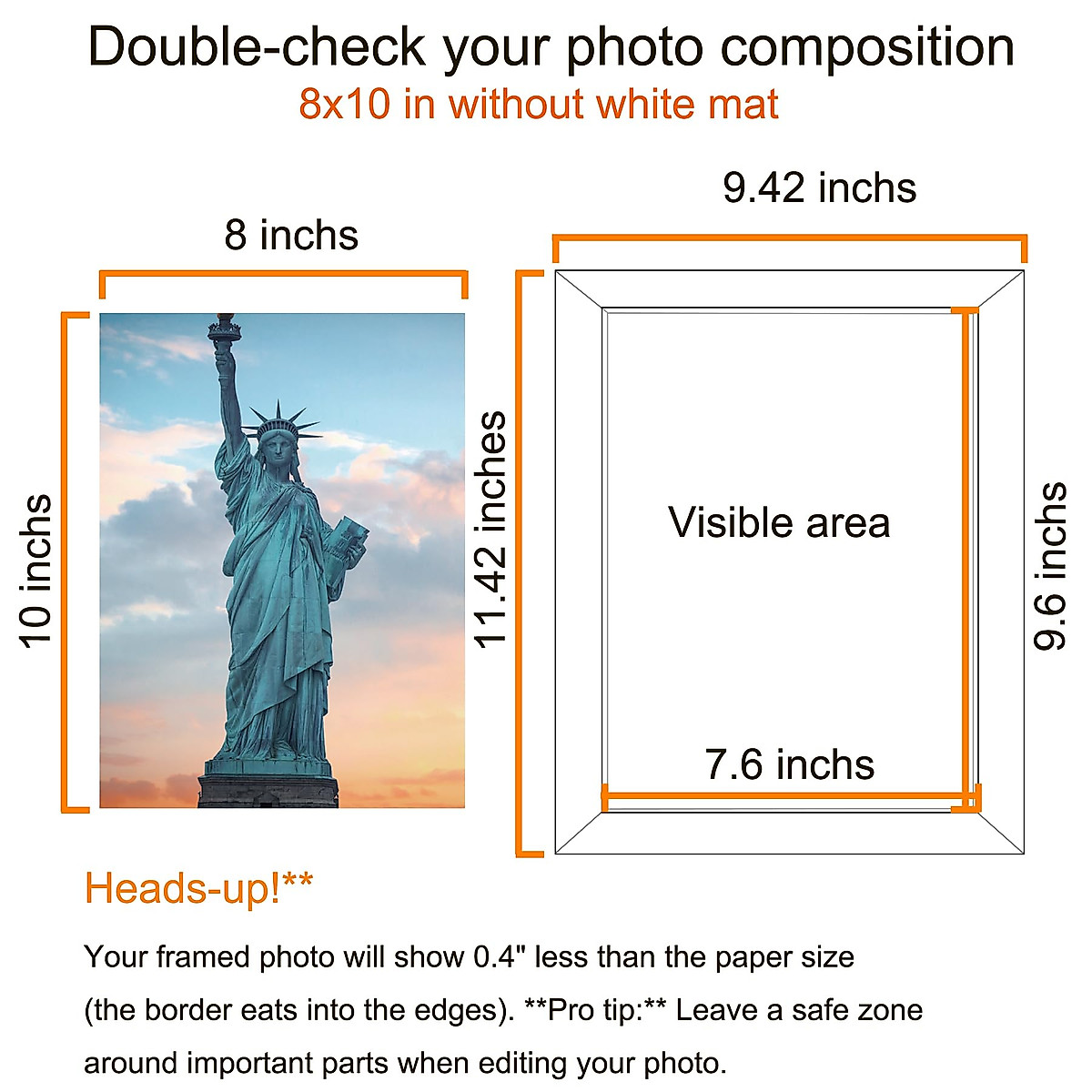 SESEAT Black 8x10 Picture Frame, Photo Frame for Wall Mounting or Tabletop Diaplay, 1 Pack