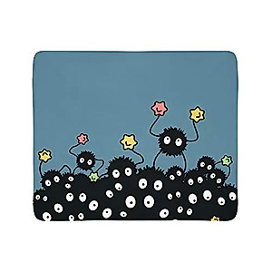 Jaxia Soot Sprites Hood Wearable Blanket for Adult Women and Men, Super Soft Comfy Warm Plush Throw with Sleeves Tv Blanket Wrap Robe Hoodie Cover for Sofa, Couch 50x40 Inch