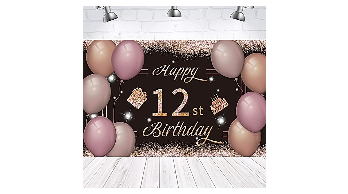 Celebrate 12th Birthday with Stylish Backdrop Banner - Reusable & Easy ...