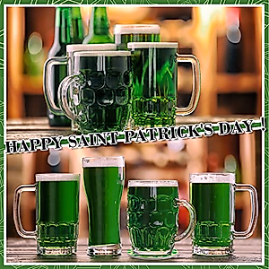 Happy St Patrick's Day Coasters for Drinks 4 Pieces Set Shamrocks Clover Bar Cup Coaster Round Cork Coasters Thick Cork Drink Bar Coasters for Table Kitchen Dining Home Decor, 3.94 Inches