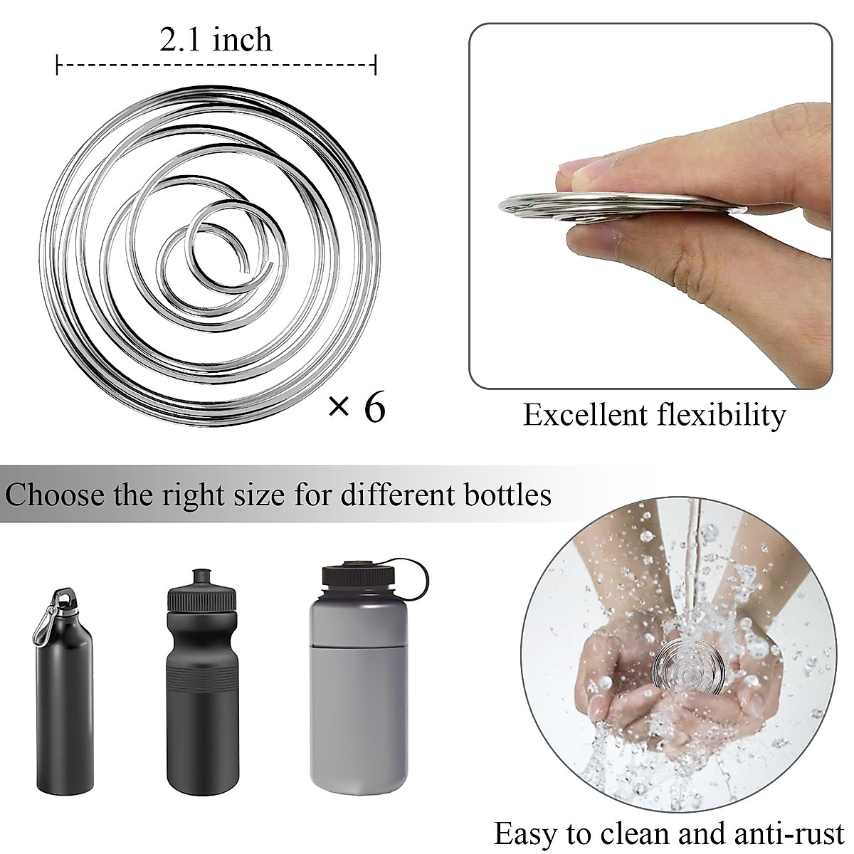 6 Pcs Shaker Balls Replacement Shaker Bottle Ball 2.1 inch Stainless Steel Mixing Balls for Protein Shaker, Drinking Bottle
