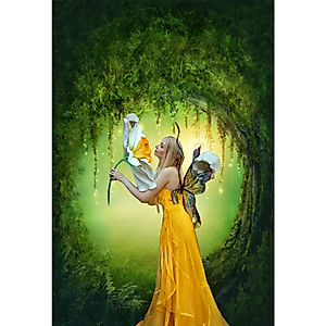 Baocicco Backdrop 3x5ft Enchanted Forest Photo Background Wonderland Fairyland Mystic Photo Booth Props Glitter Fantasy Backdrops for Adventure Scenery Photography Wedding Travel Journey Vacation