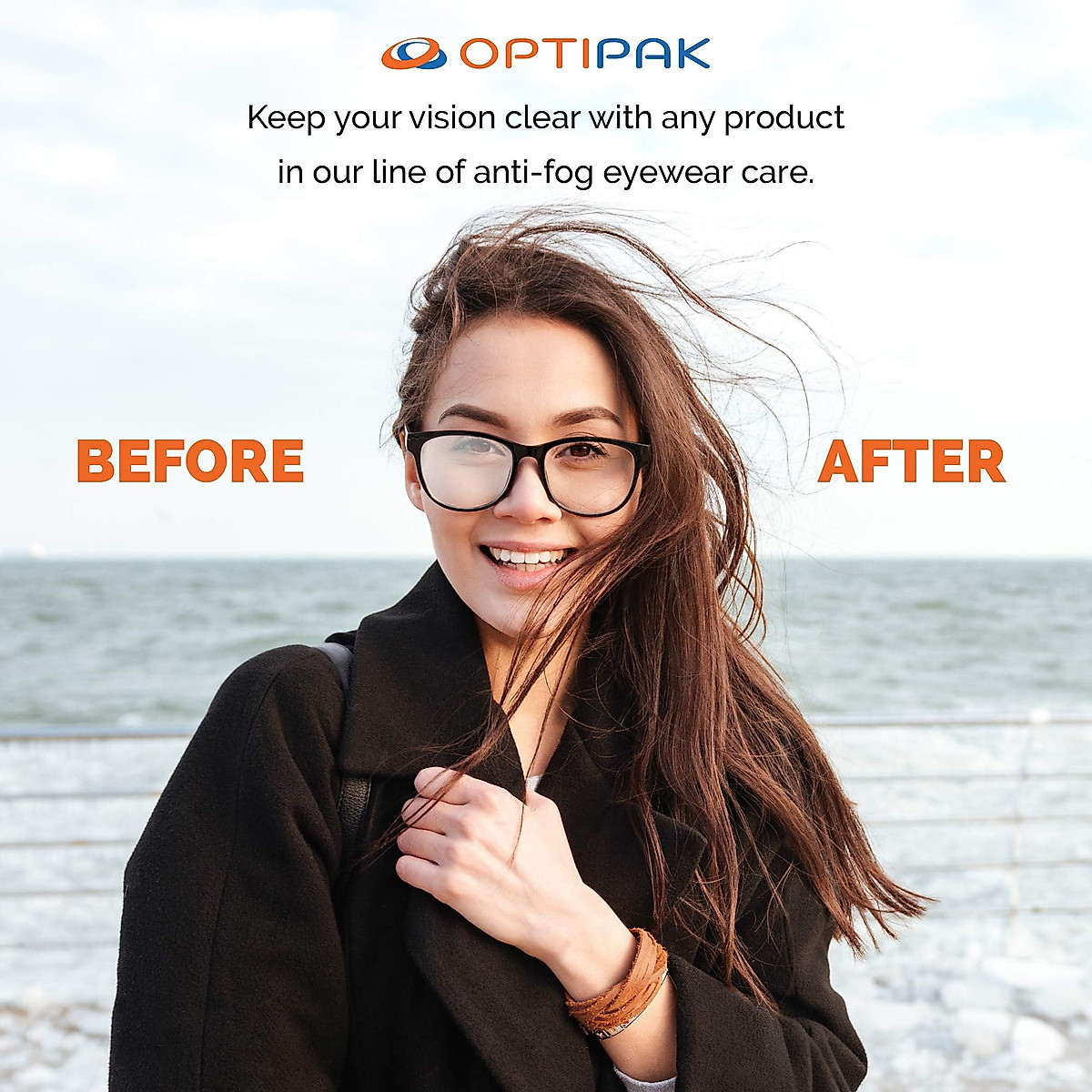 OPTIPAK Anti-Fog Lens Wipes Pre-moistened Wipes Glasses Cleaner, Cleaning Wipes for Binoculars, Face Shields, Ski Masks or Swim Goggles, Prevents Fogging on Eyeglasses, Mirrors, Lenses & Windows