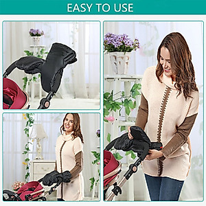 Warm Muff Stroller Gloves - INTIPAL Winter Anti-Freeze Extra Thick Waterproof Fabric Stroller Hand Muff - Black