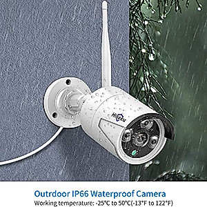 Hiseeu Camera Add on 3MP Outdoor Wireless Security Camera, Waterproof Outdoor Indoor 3.6mm Lens IR Cut Day & Night Vision with Power Adapter, Compatible 10CH Wireless Security Camera System