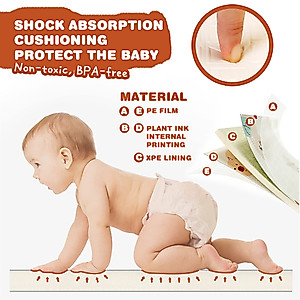 Extra Large Thick Crawling Playmats, Baby Play Mat, Foam Play Mat for Baby Floor Play, Waterproof Foldable Baby Crawling Mat, Soft Thick Baby Mat, 77.5x69.6x0.39''