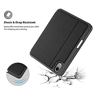 ProCase Cover for iPad Mini (A17 Pro) 2024 / iPad Mini 6 Case 2021 Mini 6th Generation Case with Pencil Holder, Slim Smart Folio Stand Cover Shockproof Protective Cases for iPad Mini 8.3 Inch -Black