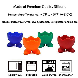 JOINSI 4Pcs Silicone Egg Cups Stands Holders for Serving Hard and Soft Boiled Eggs, Random Color
