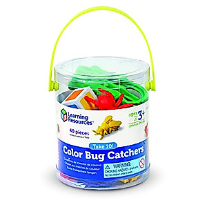 Learning Resources Take 10! Color Bug Catchers, Fine Motor Skills, for 2-4 Players, Ages 3+