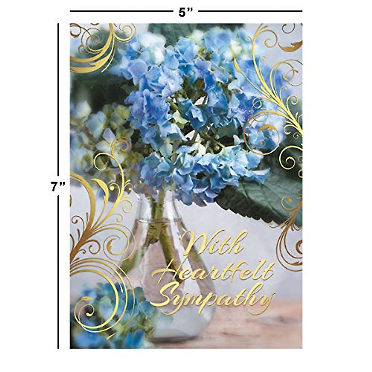 Mega Sympathy Greeting Card Value Pack - Set of 40 (20 designs), Large 5" x 7", Sympathy Cards with Sentiments Inside, White Envelopes