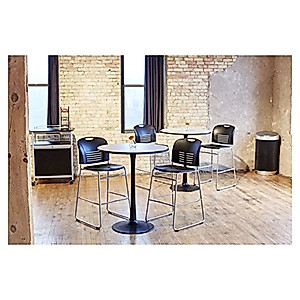 Safco Products 9799BL At-Your-Disposal Vertex Waste Receptacle, 38-Gallon, Black