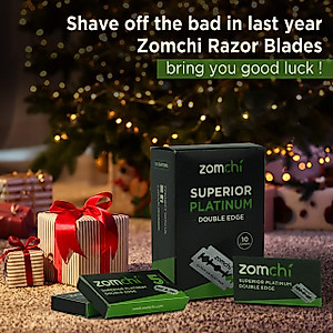 Zomchi Black Razor Blade Bank for Safety Razor Blade Storagement with 100 Counts Safety Razor Blades for Shaving