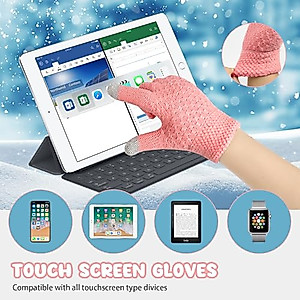 Kids Winter Beanie Hat Scarf Touchscreen Gloves Set, Fleece Lining Boys Girls Winter Hat Neck Warmer Gloves for 1-6 Years