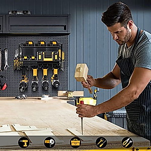 Jeasor Heavy Duty Floating Power Tool Organizers, Metal Holder Wall Mount Storage Rack for Tools, Premium and Sturdy Drill Rack, Multifunctional Garage Tool Rack, and Perfect for Screwdriver Holder