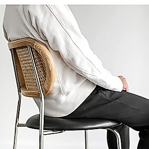 KEFFOR Dining Chair, Nordic Rattan Leisure Chair, Metal Dining Chair, Coffee Chair, Leisure Chair, Domestic Solid Wood Chair Design, Wrought Iron Dining Chair, Bearing 150kg(Color:Black)