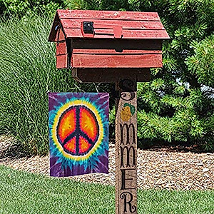 12X18 Garden Flag,Gesmatic Peace Garden Flag Christmas Garden Flag Abstract Peace Sign Design Tie Dye Garden Flag Décor Farmhouse Burlap Yard Outdoor Decoration for Homes, Yards and Gardens