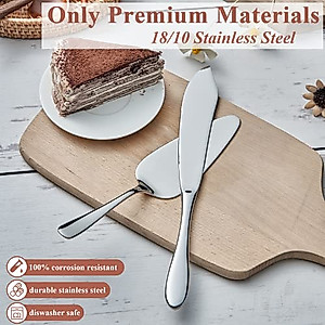 EIUBUIE Cake Cutting Set for Wedding, Cake Knife and Server Set, Classic Design 18/10 Stainless Steel Pie Cake Serving Set of 2 Piece, Dishwasher Safe