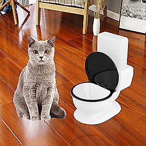 MagiDeal Pet Waterer Water Bowl Gravity Feeder Nolvety Detachable Toilet Shape Automatic Water Dispenser Drinking Fountain