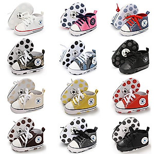 Tutoo Unisex Baby Boys Girls Star Sneaker Soft Anti-Slip Sole Newborn Infant First Walkers Cotton Shoes