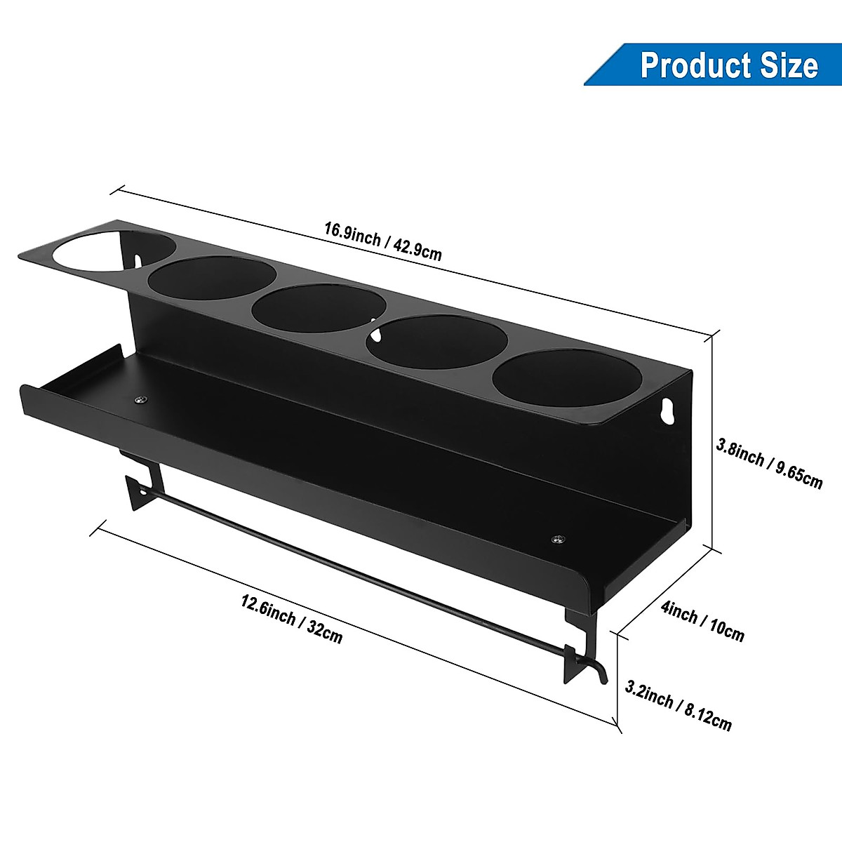 svteli Wall-Mounted spray bottle holder, paint rack, spray can holder, aerosol can holder, paper towel holder，sprays holder