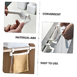 2pcs Towel Rack Bathroom Towel Holder Door Cabinet Rack Bathroom Towel Organizer Bath Towel Holder Towel Hanger No Drill Towel Bar Hand Towel Holder Buckle Towel Bar White Abs FONDOTIN