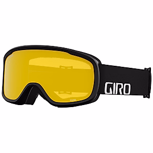 Giro Roam Asian Fit Ski Goggles - Snowboard Goggles for Men, Women & Youth - Black Wordmark Strap with Amber Scarlet/Yellow Lenses