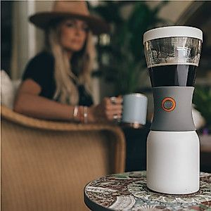 asobu Coldbrew Portable Cold Brew Coffee Maker With a Vacuum Insulated 34oz Stainless Steel 18/8 Carafe Bpa Free (White)