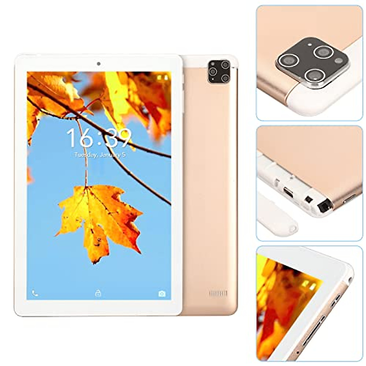 AMONIDA 10.1 Inch Tablet Aluminum Alloy Case 100-240V Android 10 Compatible Study Tablet PC (US Plug)