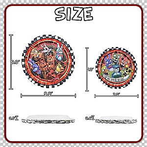 Valentina Buck 24 counts Fnaf Party Plates, Game Plates Birthday Plate 7&9 Inches, Cake Paper Dessert Set Supplies Decorations,Red