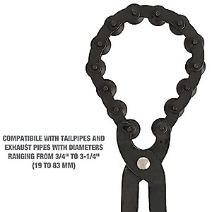 OEMTOOLS 27045 Tailpipe Cutter, Features Pipe Cutter Chain with Cutting Wheels, Exhaust Pipe Cutter, Steel Pipe Cutter, Can Be Used as PVC Cutter or Copper Pipe Cutter