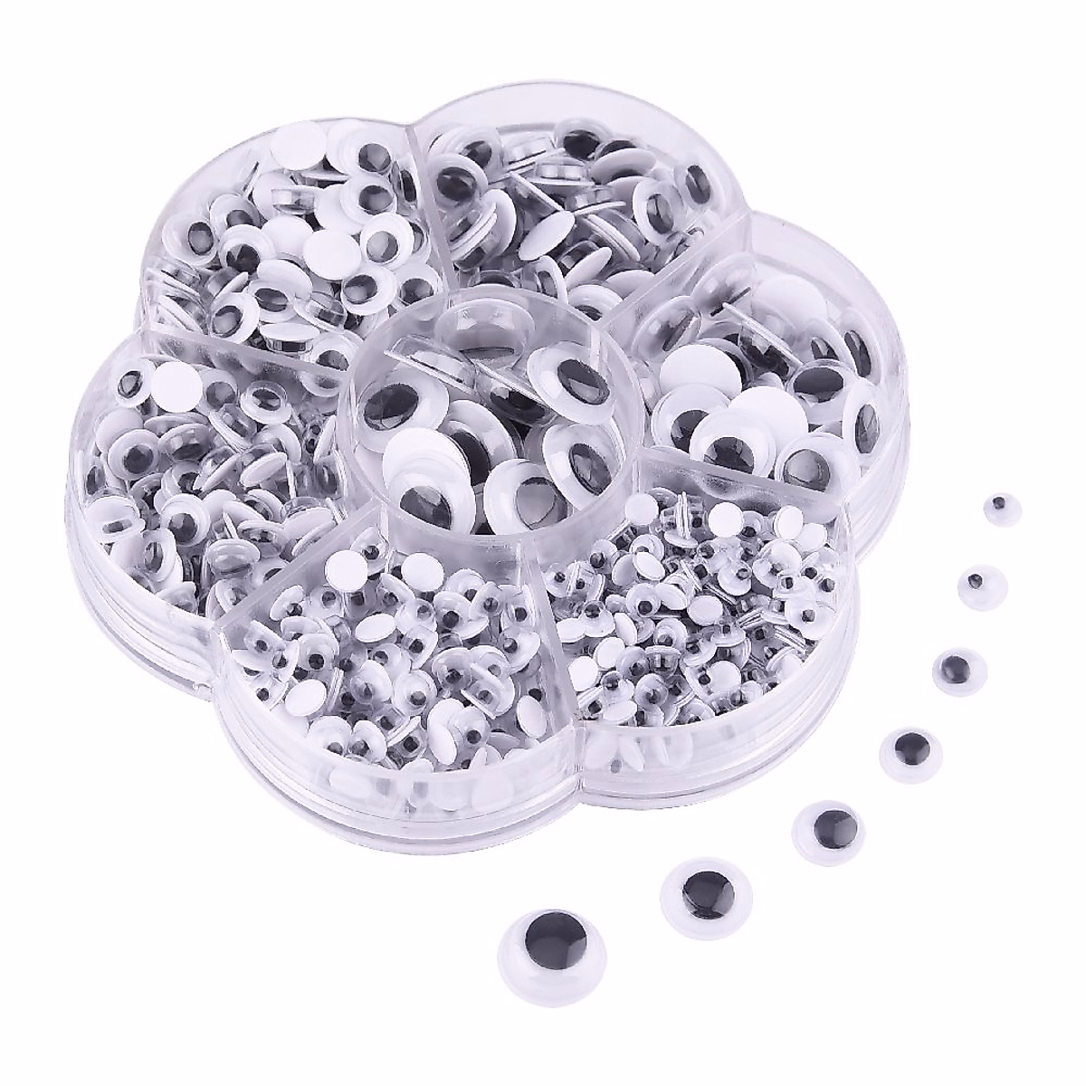 KUUQA 700 Pieces Mixed Wiggle Googly Eyes Self Adhesive Googly Eyes DIY Scrapbooking Crafts (Assorted Sizes)