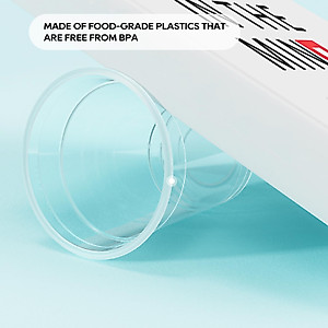 100 Pack 16 OZ Clear Plastic Cups, Cold Party Drinking Cups, Clear Disposable Cups Fruit/Ice Cream/Cupcake/Iced Cold Drinks