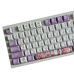 i Maifu Ray Anime Keycaps,Japanese Cute Keycaps,Cherry Profile PBT Keycaps with Key Puller for Mechanical Gaming Keyboards