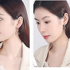 HZJCC asymmetric Rabbit drop earrings for women long chain Silver plated punk earrings Jewelry