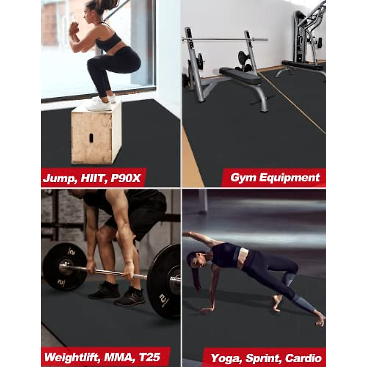 7' x 5' x 7mm Extra Large Exercise Mat, [35 Sq.Ft] Heavy-Duty & Extreme Non-Slip Rubber Gym Flooring for Home Gym, Pro Yoga Mat Gym Mat for Home Workout & Exercise Equipment, Shoe-Friendly Thick Workout Mat, with Portable Storage Bag