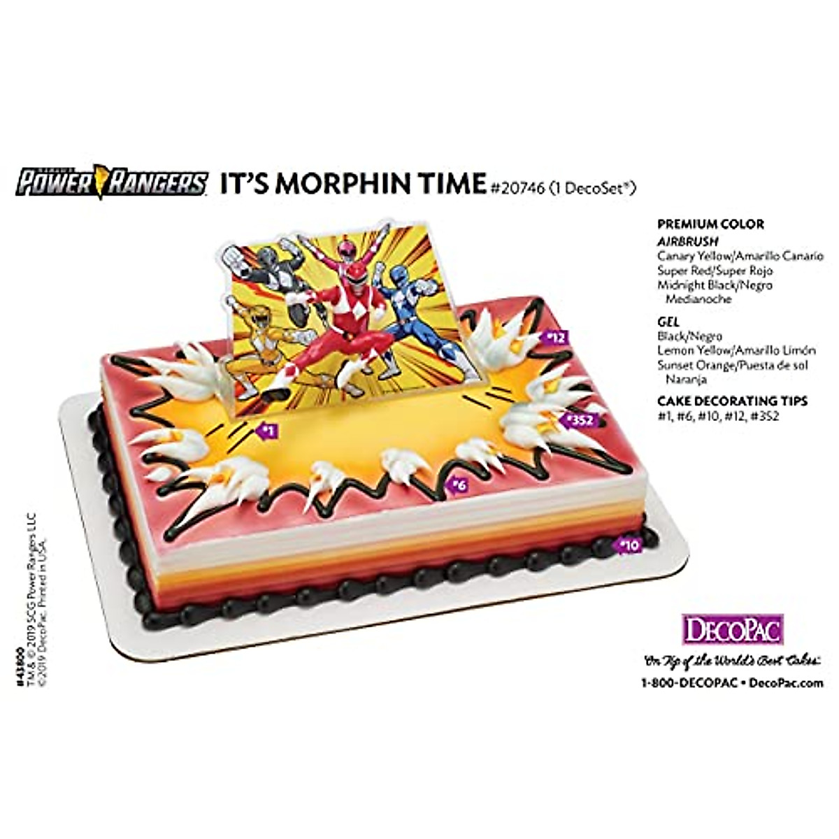 Decopac Power Rangers It's Morphin Time DecoSet Cake Decoration Topper, 3"